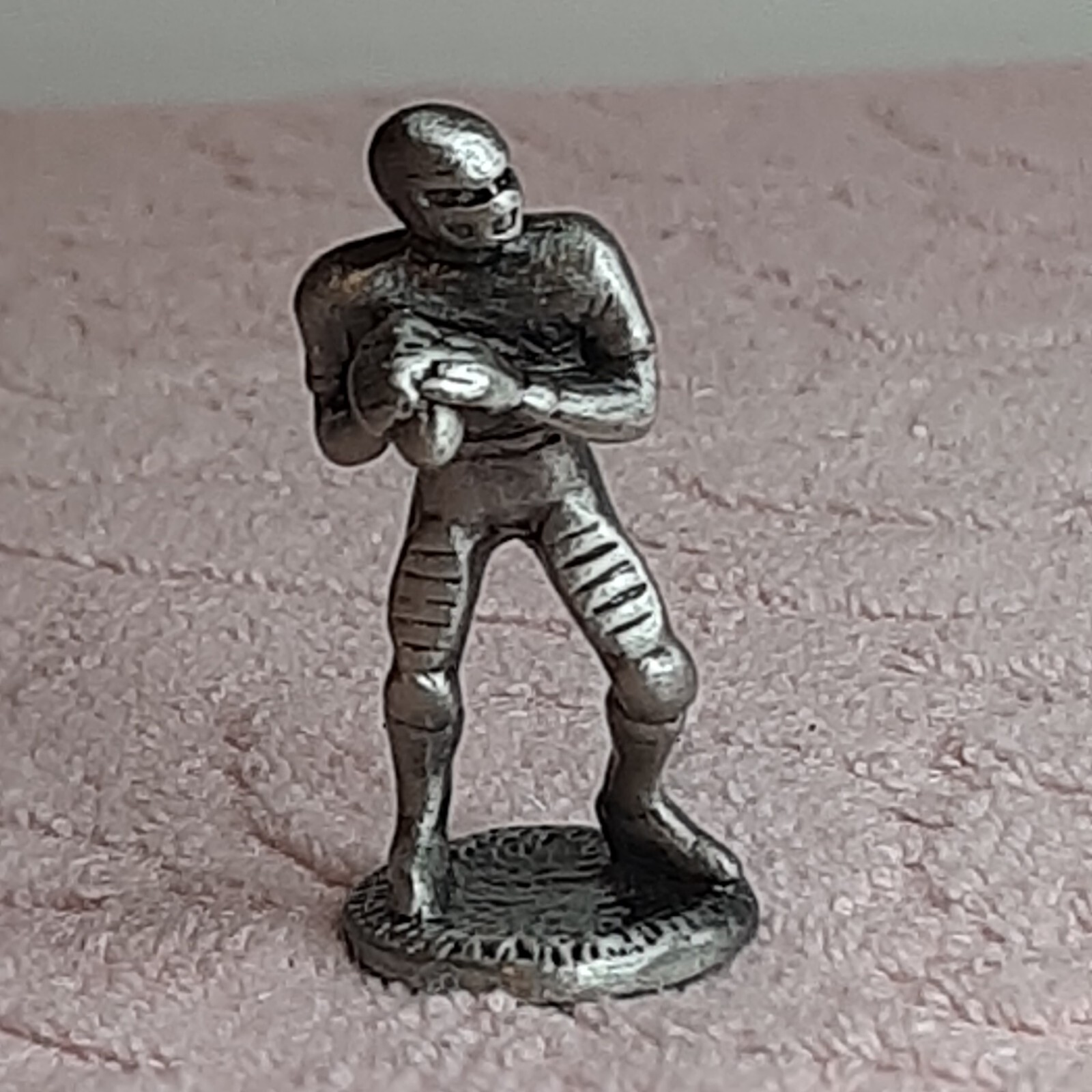 Vintage Pewter Mini Figurine - Football Player with ball in hands Retro ...