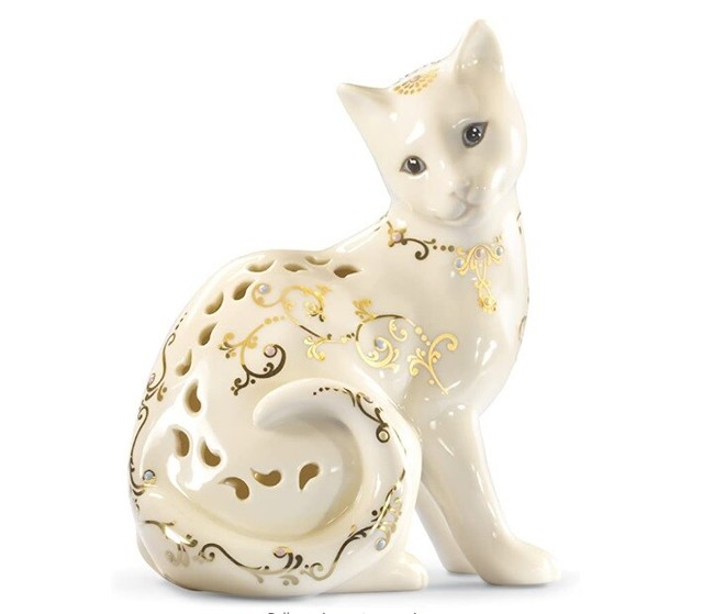 Lenox Jewel of Light Cat Figurine Porcelain Gold Enamel IN BOX for sale ...