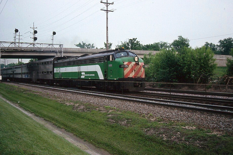 Railroad Slide - Burlington Northern #9912 E9 Locomotive 1990 Clarendon ...