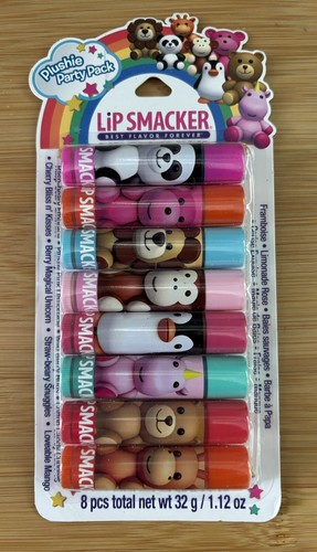 Lip Smacker Set Of 8 Plushie Party Pack Flavored Lip Balms Animals ...