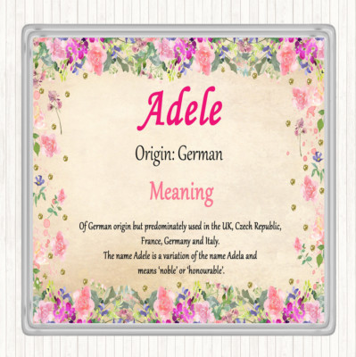 Adele Name Meaning Drinks Mat Coaster Floral | eBay