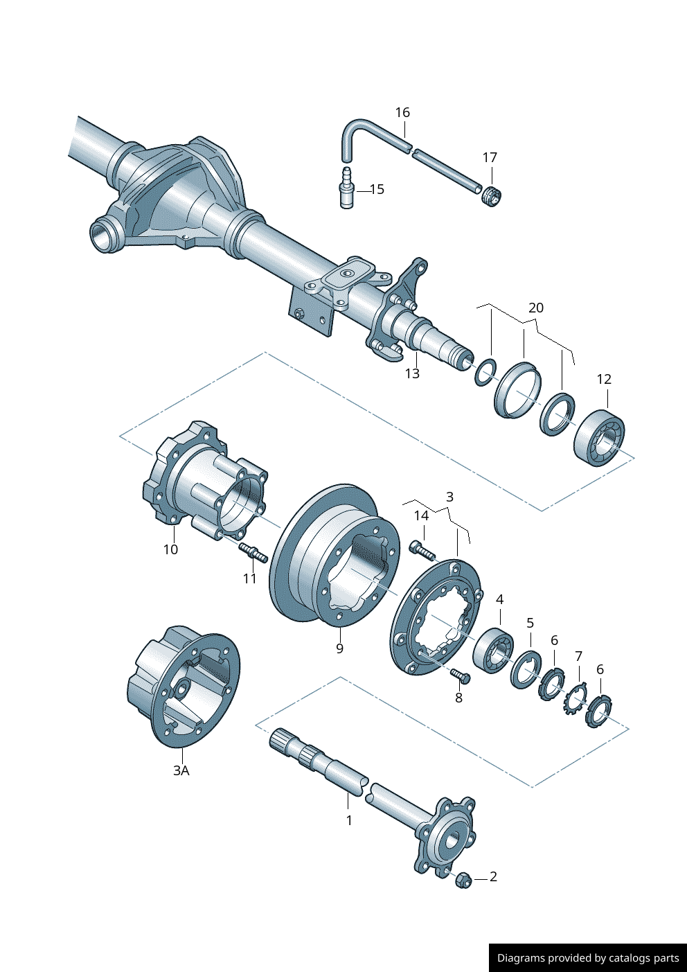 Genuine VW Crafter 50 2006-2016 - Left Rear Axle Shaft Twin Tyres ...
