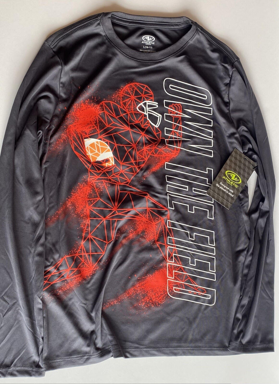 Athletic Works Long Sleeve Greystone Football Graphic T-shirt - XL (14 ...