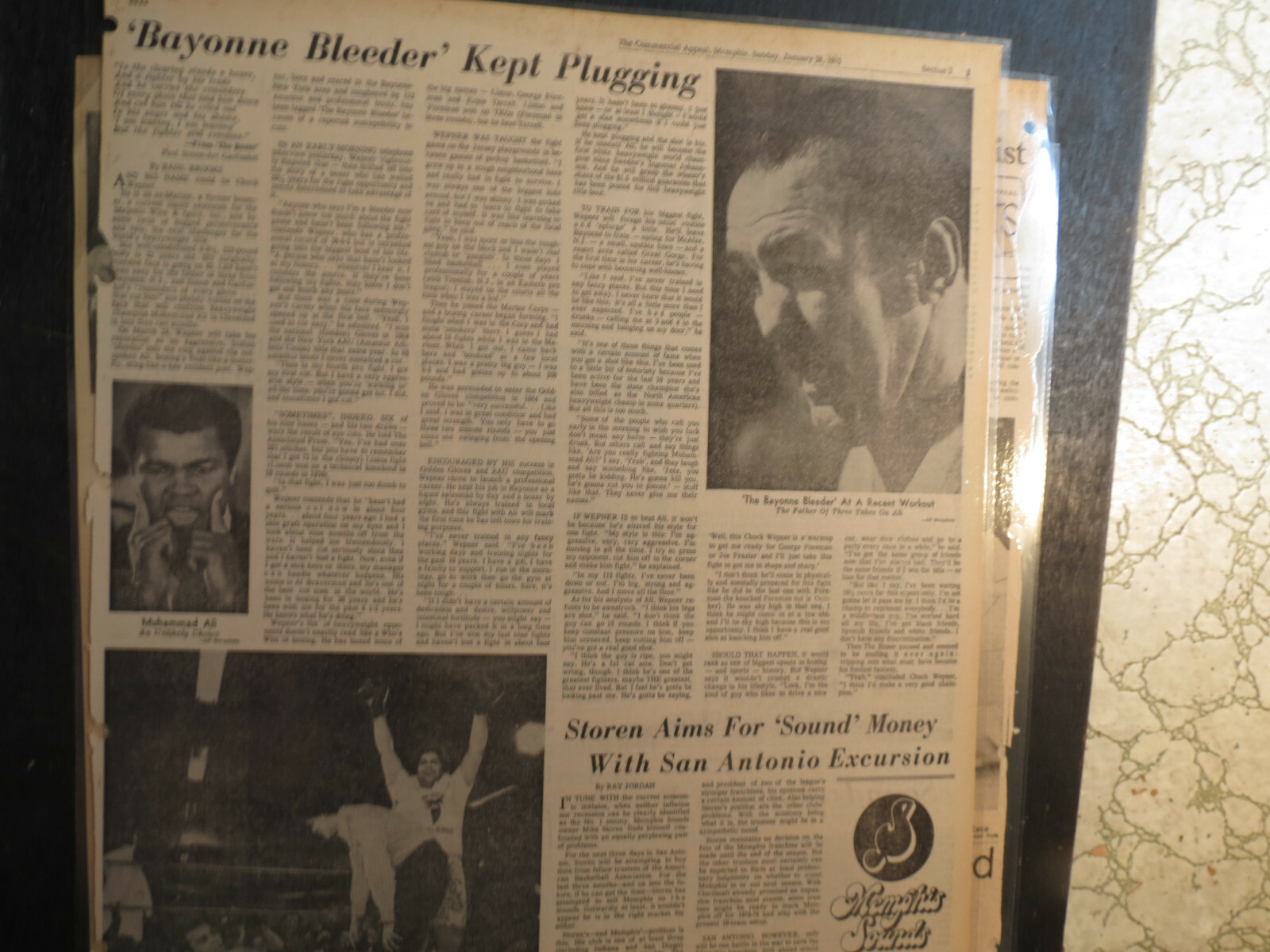Boxing History Newspaper 1975 BAYONNE BLEEDER KEPT PLUGGING ALI FIGHT ...