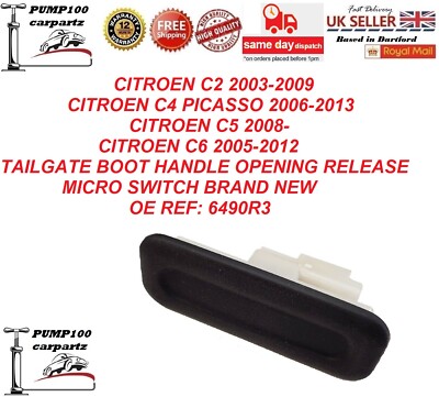 BOOT RELEASE FOR CITROEN C2 C4 C5 C6 TAILGATE HANDLE OPENING MICRO ...