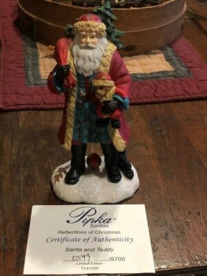 PIPKA 6" SANTA 2013 SANTA AND TEDDY #7141208 NIB (B) | eBay