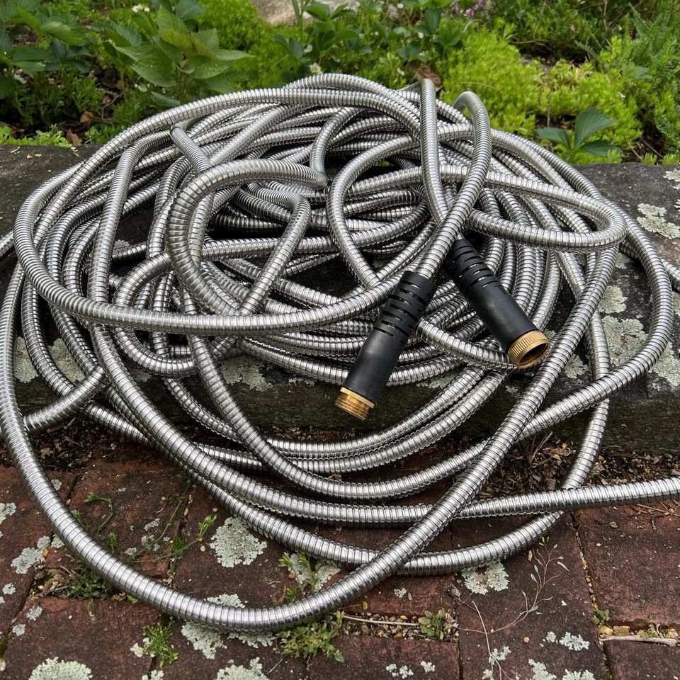 Stainless Steel Hose - 75 Foot Garden Hose - Puncture Proof No Kinking ...