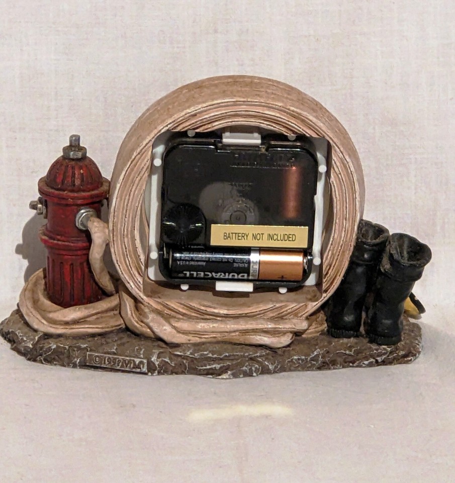 Fireman's Polystone Clock ~ NIB | eBay
