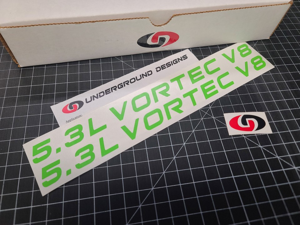 5.3L Vortec V8 Decals (2pk) Engine Hood Sticker Truck Accessories fits ...