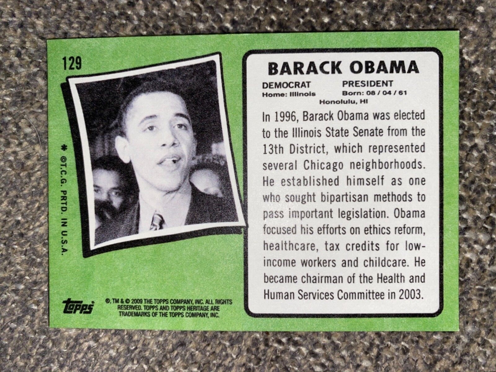2009 Topps American Heritage 2008 Election Collection #129 Barack Obama ...