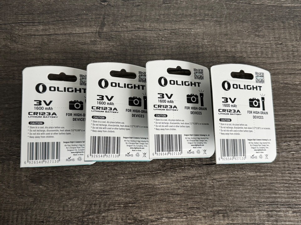 Lot of 4 - Olight CR123A Lithium Battery 3V 1600 mAh - New in Packaging | eBay