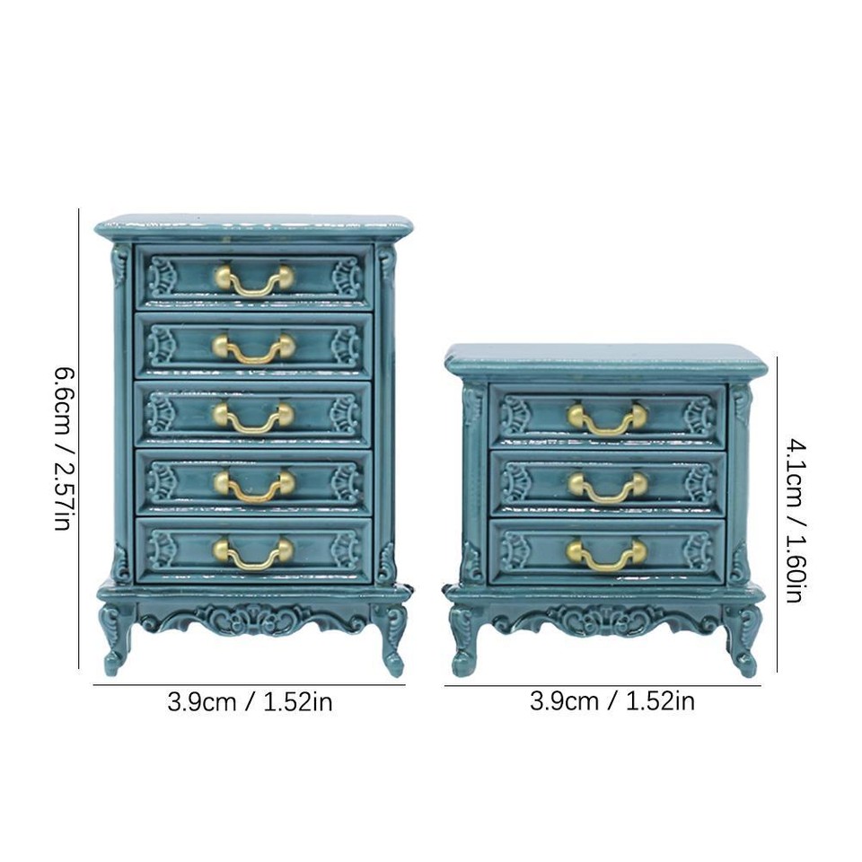 Dollhouses Miniature European Chest Of Drawers Bedroom Bedside Table ...