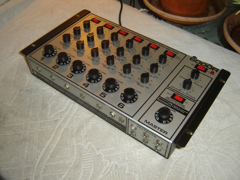 Tapco 6000R, 6 Ch Mixer & Preamp, Spring Reverb & Eq, Vintage Rack, As ...