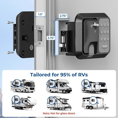 ONNAIS RV Keyless Entry Door Lock w/ Remote – Fits Trailers & Campers ...