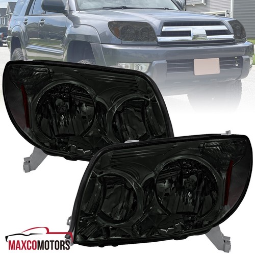 Smoke Lens Fits 2003-2005 Toyota 4Runner Replacement Headlights Lamps ...