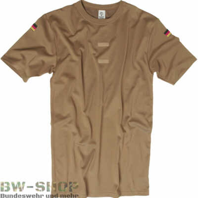 ORIGINAL BUNDESWEHR T-SHIRT TROPEN NEU BW KURZARM SHIRT + FLAGGE KHAKI ...