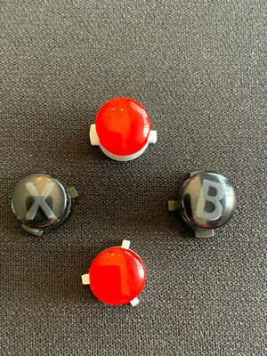 XBOX ONE 1 CUSTOM "ELITE RED" COLOR SPLIT ABXY W/LETTERS BUTTON SET KIT ...