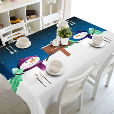 Snowman's Smile 3D Tablecloth Table cover Cloth Rectangle Wedding Party ...