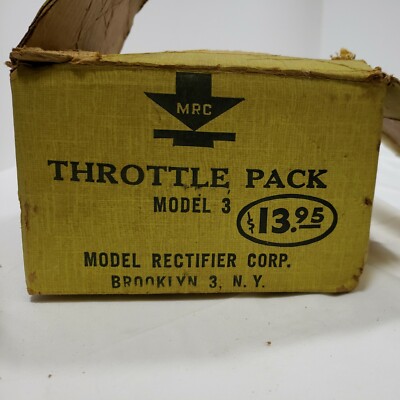 Vintage Model 3 Model Rectifier Corporation HO Train Throttle Pack ...