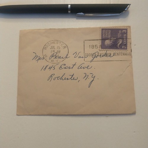 3 Cent Thomas Jefferson Stamp Error ? Sideways On Envelope Dated 1954 ...