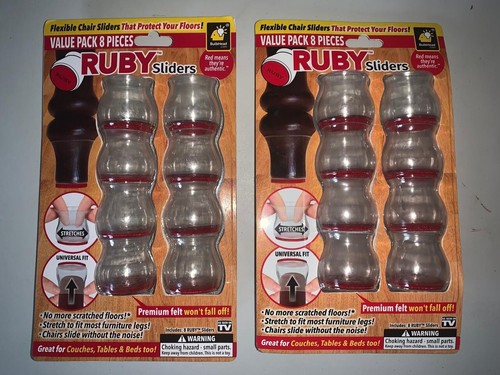 Lot of 2, 8 pc, 16 total, RUBY SLIDERS SCRATCH FLOOR PROTECTORS, BULBHEAD. NEW. | eBay