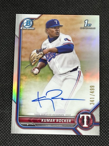 2022 Bowman Draft 1st Edition Kumar Rocker CDA-KR 1st Refractor Auto ...