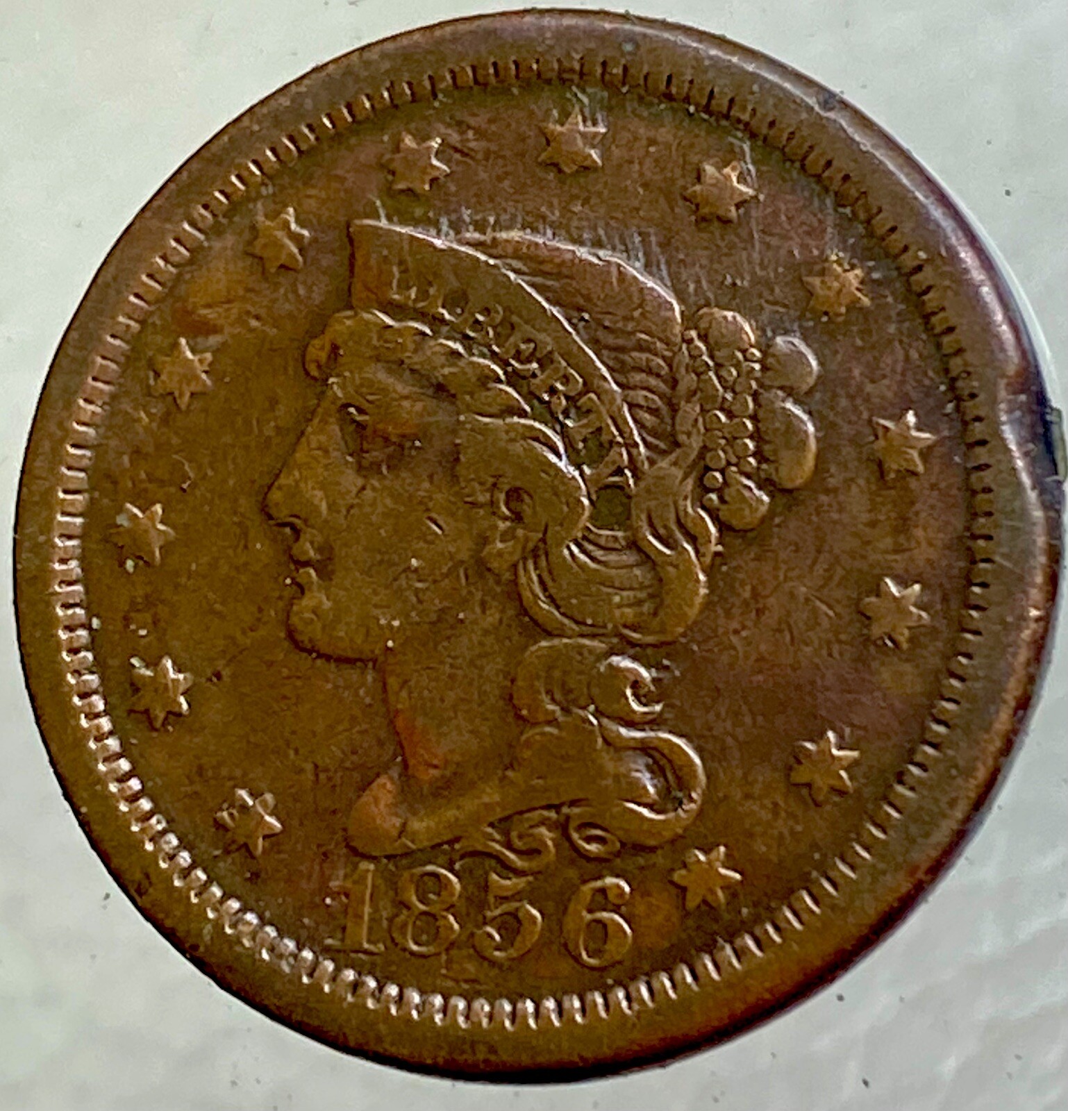 1856 Large Cent United States Braided Hair Nice Details Mintage ...