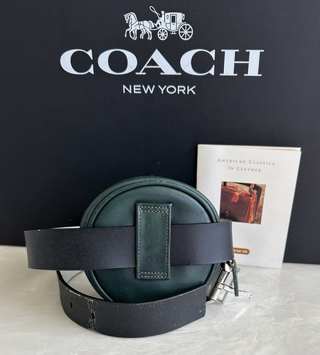 COACH VINTAGE GREEN LEATHER ROUND BELT BAG 4846 RARE! EUC | eBay