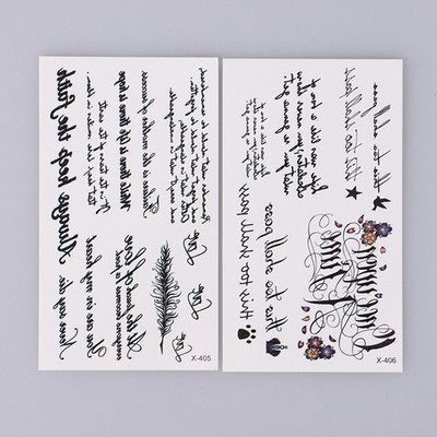 1 Piece Women Men Fake Tattoo English Text Waterproof Temporary Tattoo ...