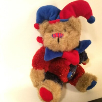 Acmi Sugar Loaf Plush Jester Teddy Bear Stuffed Animal 8" Brown Red ...