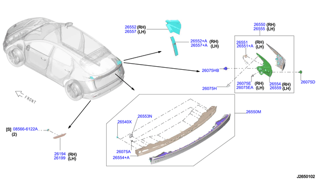 Genuine Nissan Rim Rear Combination Lamp Left-hand 26557-5MP0A for sale ...