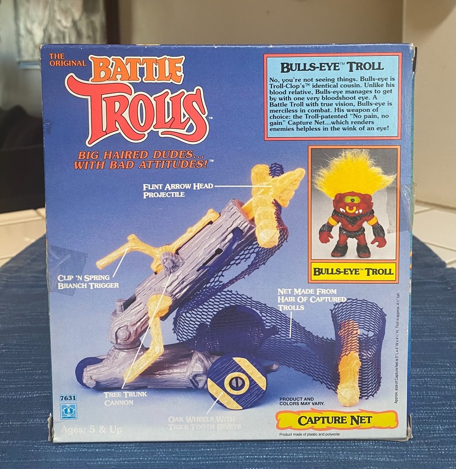 Hasbro Battle Trolls Capture Net Tree Trunk Cannon Bullseye Troll 1992 New 980A | eBay