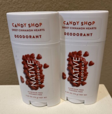 2x NATIVE Aluminum Free Deodorant CANDY SHOP Sweet Cinnamon Hearts 2pc ...