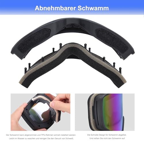 EXP VISION Ski/Snowboard Goggles for Men Women, OTG Snow Goggles Anti ...