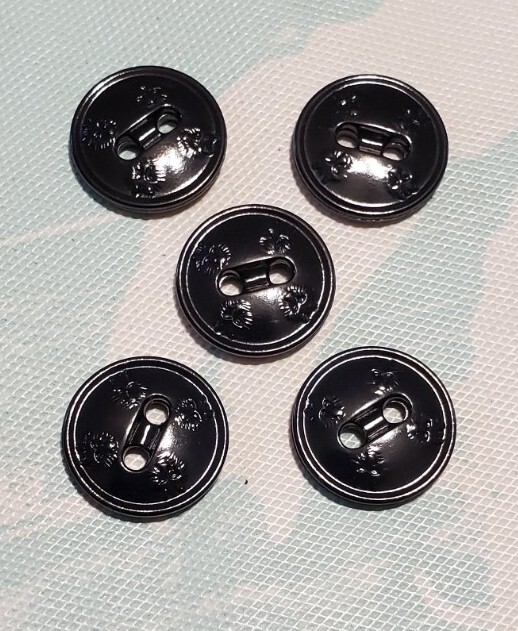 BSA lot of 5 Cub Shirt buttons - Wolf head design black plastic buttons ...
