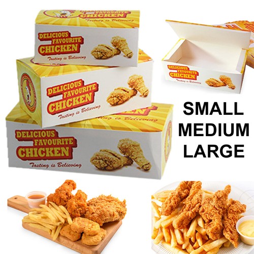 Fried Chicken & Chips Takeaway Boxes Hot Food Catering Small Medium ...