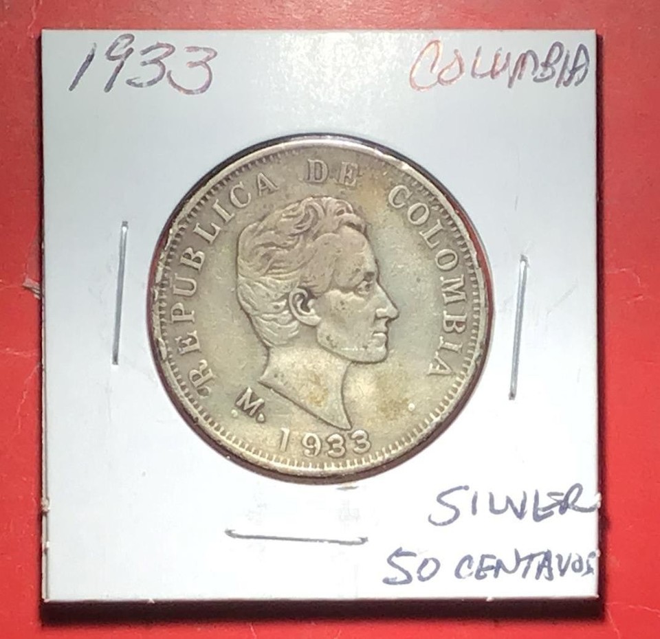 1933 Colombia SILVER 50 Centavos! Old Colombian Coin! | eBay