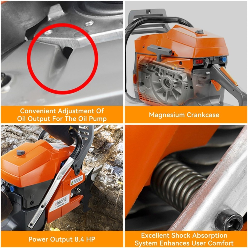 120cc Chainsaw Gas Powered Head Compatible with Husqvarna 3120XP Cut ...