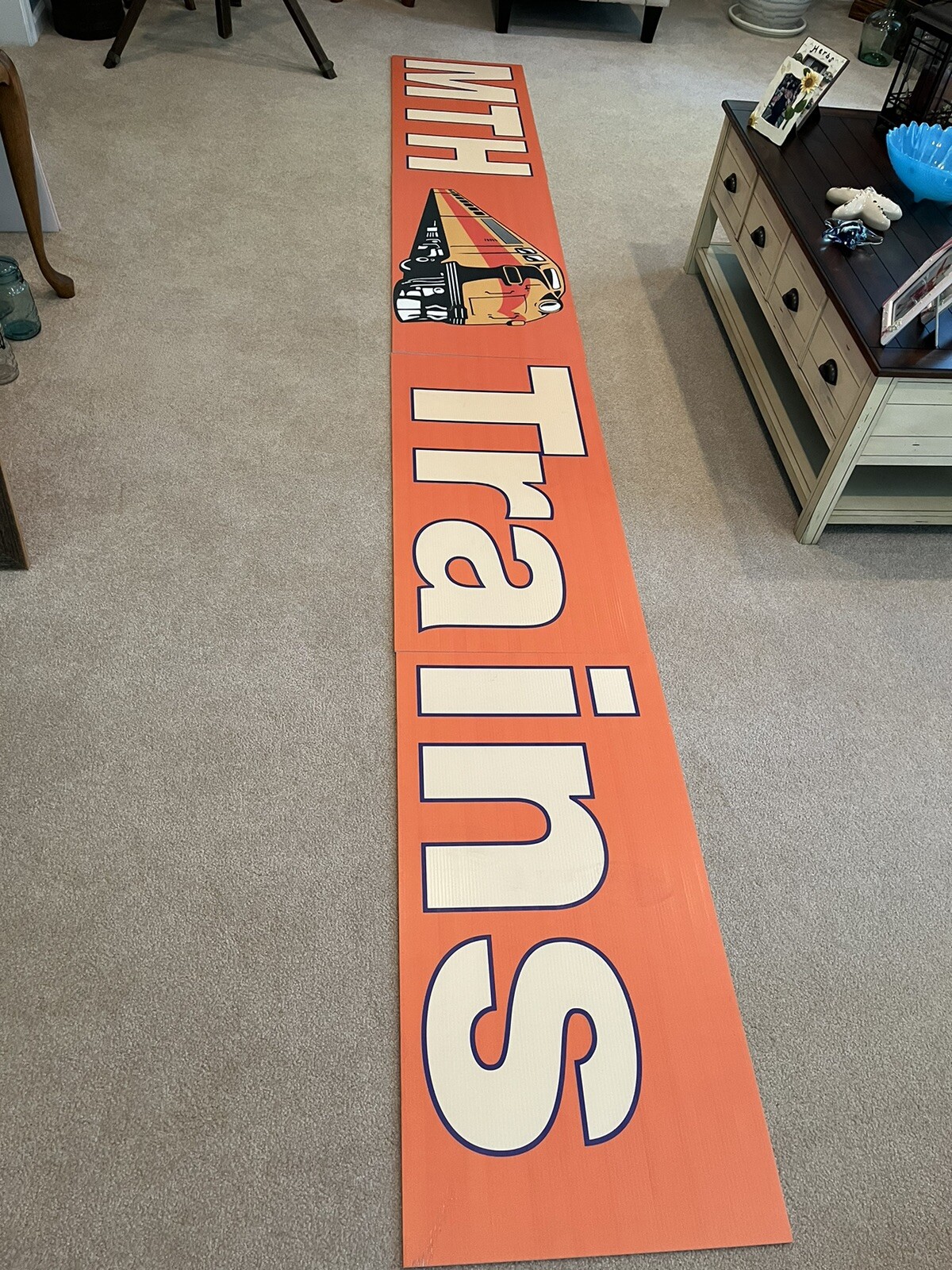 Large MTH Hardware Store Train Display Sign 13 Feet x 20" - 4 Sections ...