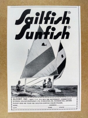 1961 Alcort Sailfish & Sunfish Sailboats vintage print Ad | eBay