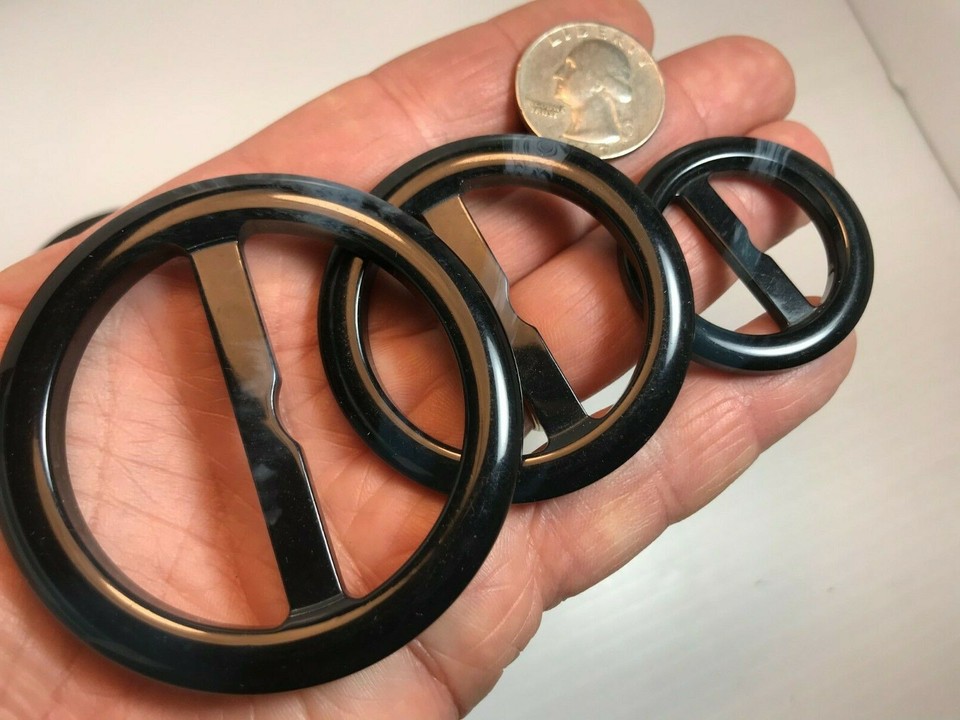 Round Belt Buckle Slider Tri glide DK Brown LT Brown, Navy, Gray ,Plum ...