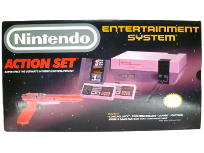 1987 Nintendo Action Set Vintage Console w/ Zapper Gun & Duck Hunt New ...