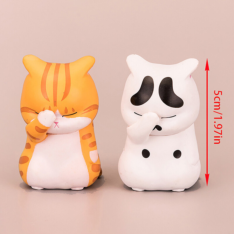 Cute Cat Mini Model Doll Ornaments Figures Statue Kawaii Desktop Car ...