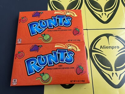 RUNTS candy 5oz THEATER BOX GREEN APPLE BANANA STRAWBERRY GRAPE NEW (-2 ...