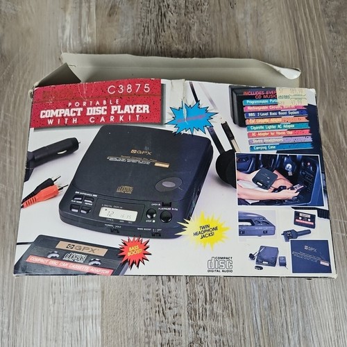 Vintage 1994 GPX C3875 Portable Compact Disc CD Player with Car Kit ...