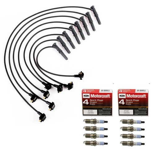 Ignition Wire set WR5934+ Motorcraft SP432 Spark Plugs Kits For Ford ...