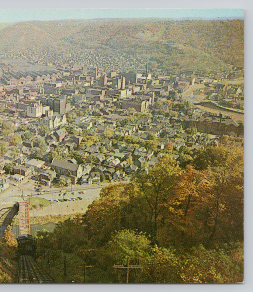 Johnstown PA View of City from top of Inclined Plane Postcard Funicular ...