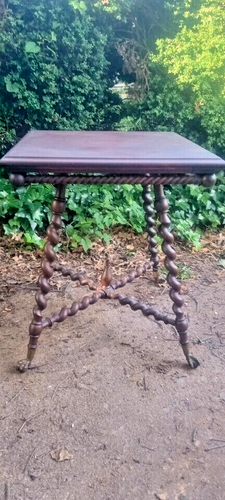 Antique Merklen Brothers Victorian Mahogany Barley Twist Parlor Table ...
