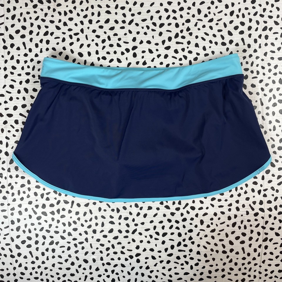 Lands End Navy Light Sky Blue Mini Mini SWIM SKIRT Reg. 16 484226 | eBay