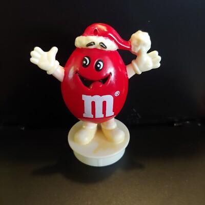 Vintage 1988 Red Peanut M&M Santa Hat Christmas Ornament Topper 2"-3 ...
